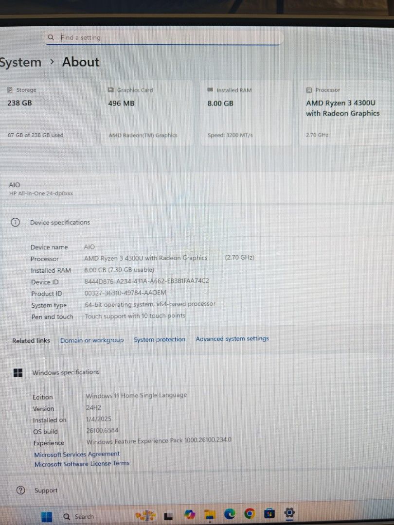 HP All In One Desktop 23.8inch touch screen [under Senheng warranty ...