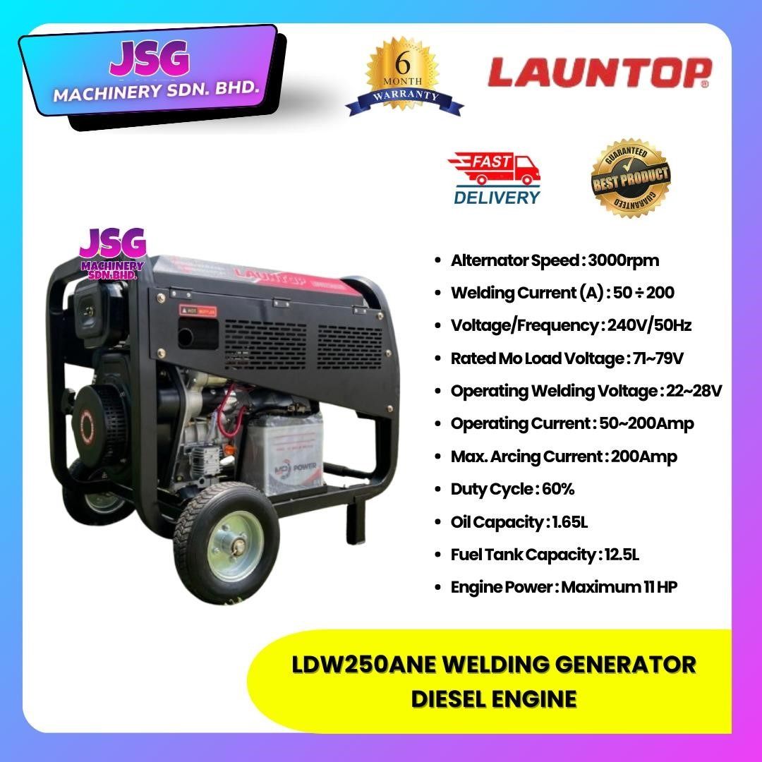 Launtop LDW250ANE Welding Generator | Diesel Engine, 250A Output, 5kW ...