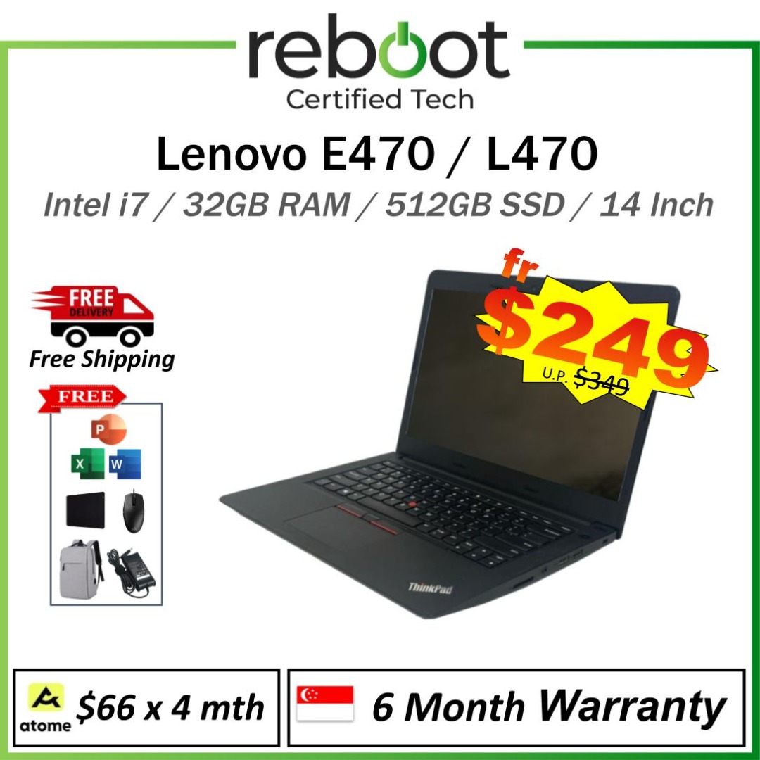 Lenovo E470 Laptop - L470 Laptop - 14 Inch - Up to 512GB SSD - Free MS ...