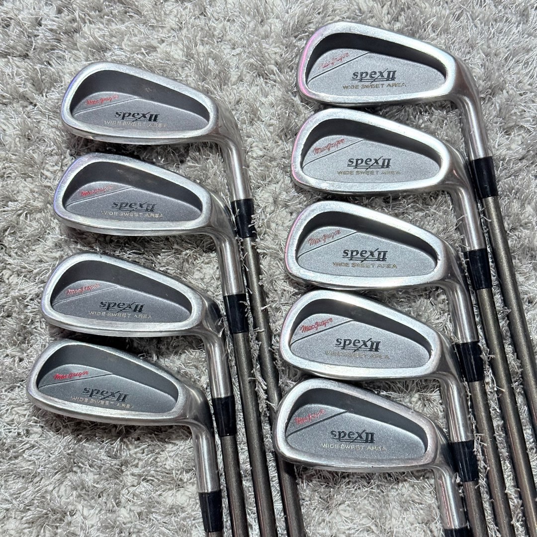 MACGREGOR Spex II 3-9-Pw-Sw Golf Iron Set Wide Sweet Area Graphite Shaft Regular Flex R ...