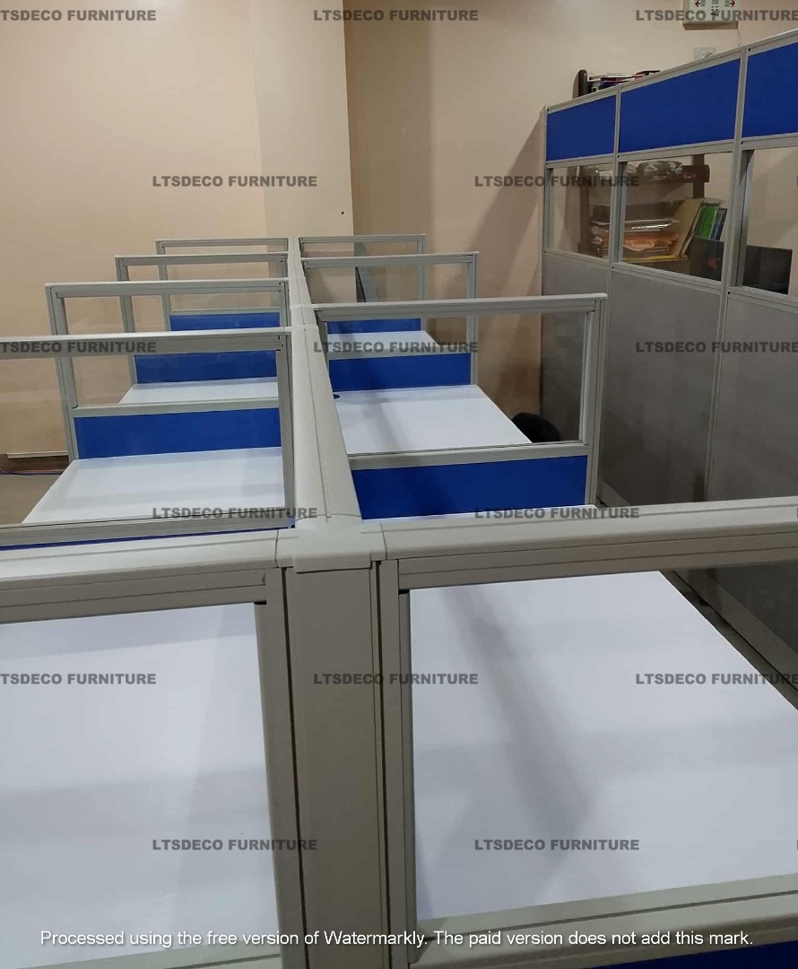 office partition sharing cubicles with glass, Furniture & Home Living ...