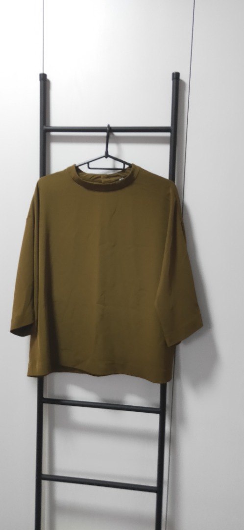 Uniqlo Japanese Style Top Mustard Yellow Navy Blue XL BN, Women's ...