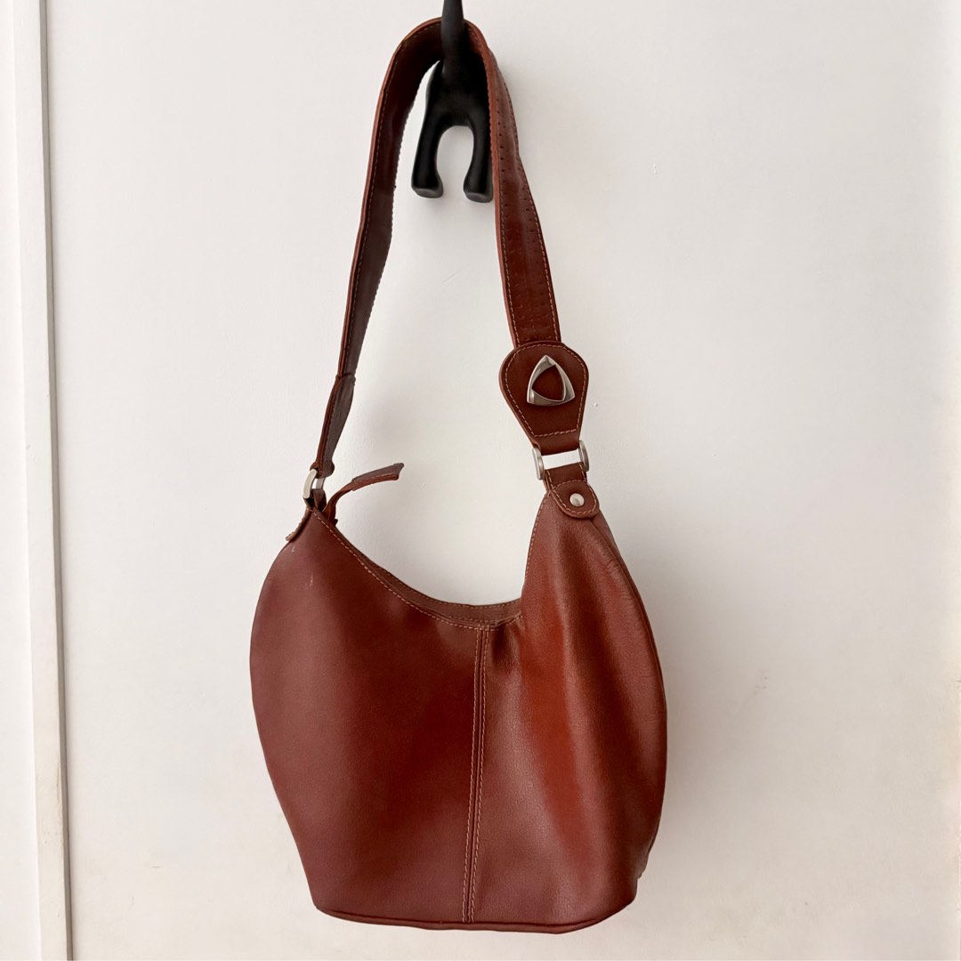 wine red/brick liz clairborne hobo shoulder bag leather a| y2k vintage ...