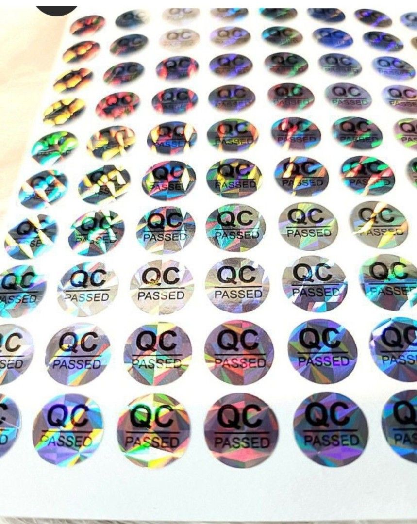 100 pcs QC PASSED Hologram Stickers, Hobbies & Toys, Stationery & Craft ...