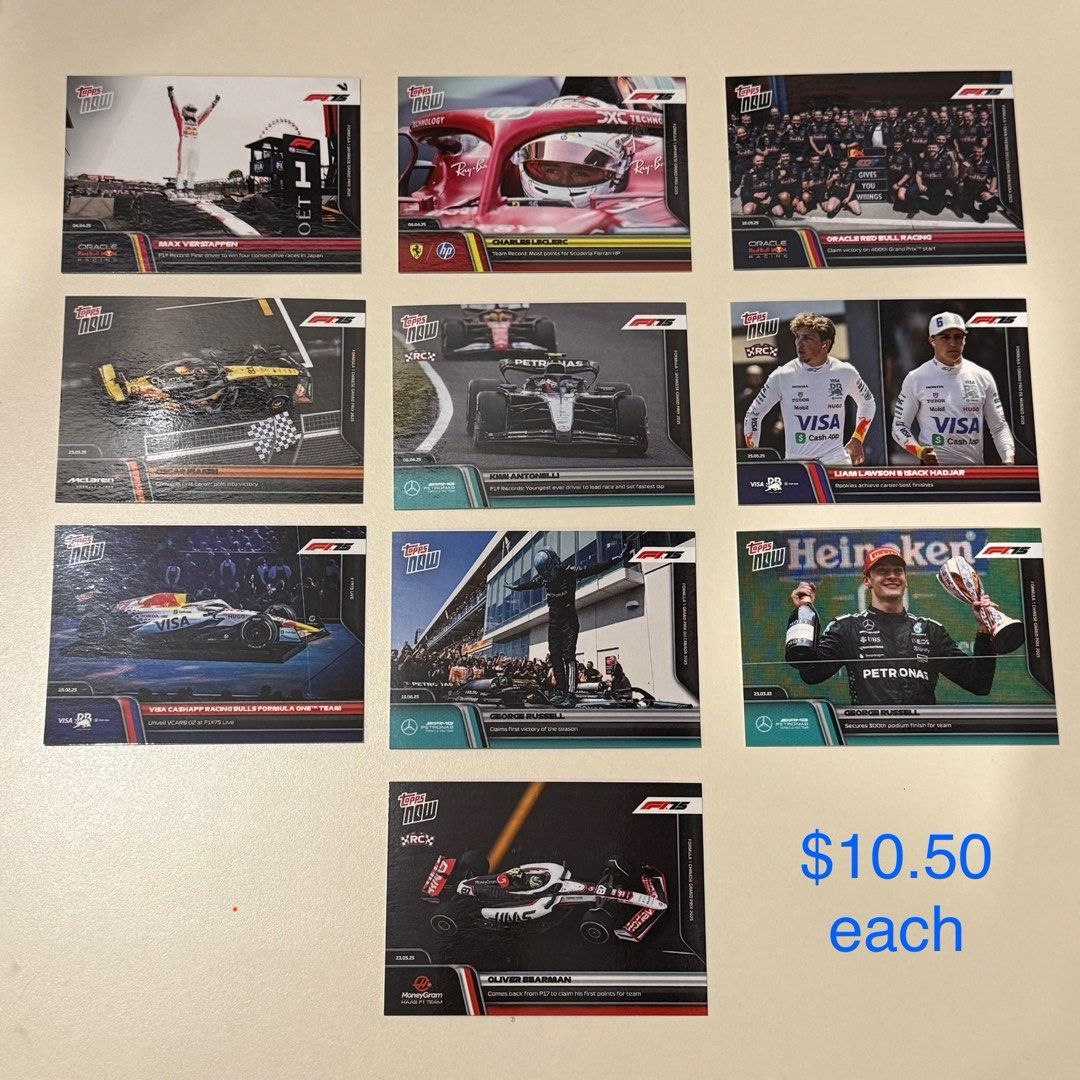 2025 Topps Now Formula 1 F1 75 Cards Oscar Piastri Lando Norris Nico ...