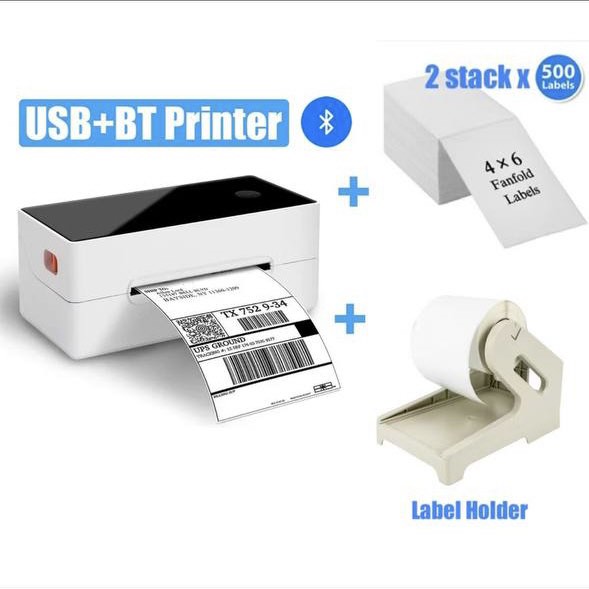 300DPI HD Thermal Printer Mini Bluetooth A6 Waybill & Label Printer ...