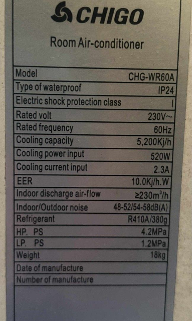 ️ Chigo Window Type Air Conditioner – 0.5 HP ️, TV & Home Appliances ...