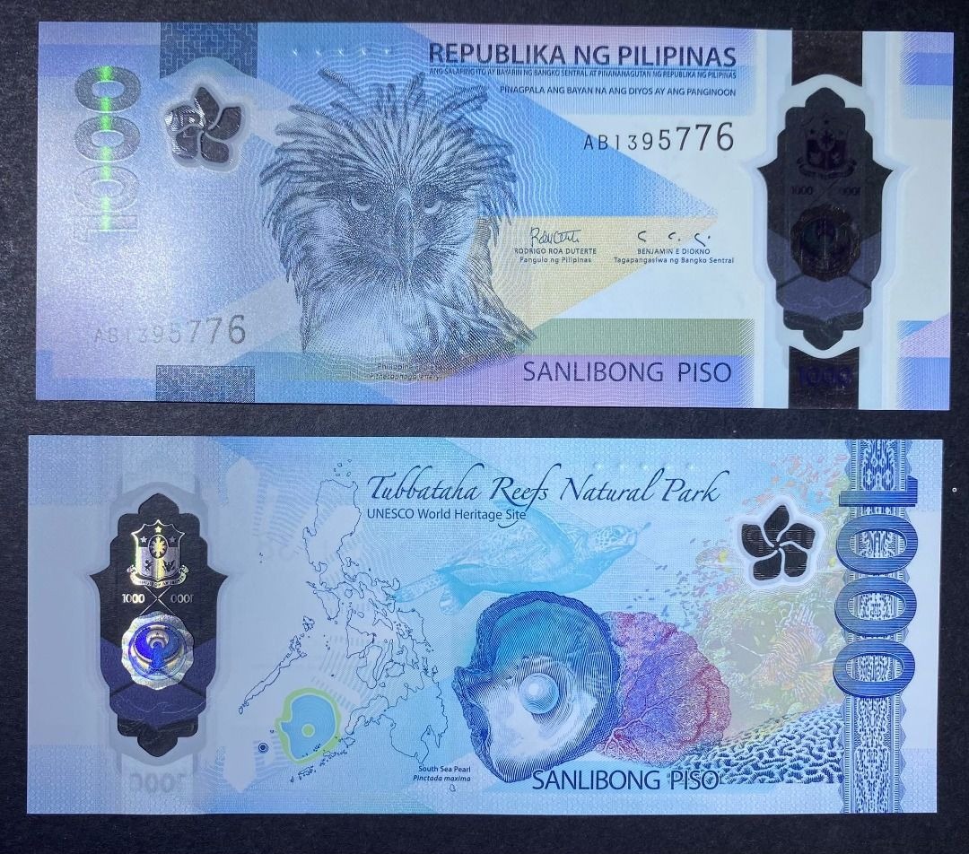 菲律宾 Philippines 1000 Piso (2022-2024 Philippine eagle (Pithecophaga ...