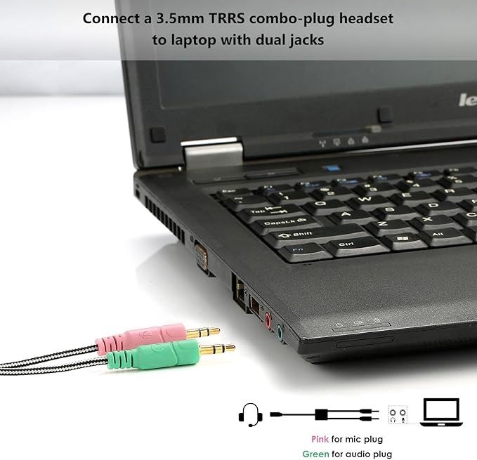 🌟 SG LOCAL STOCK 🌟 3432) Headset Splitter 3.5mm CTIA Jack Headset ...