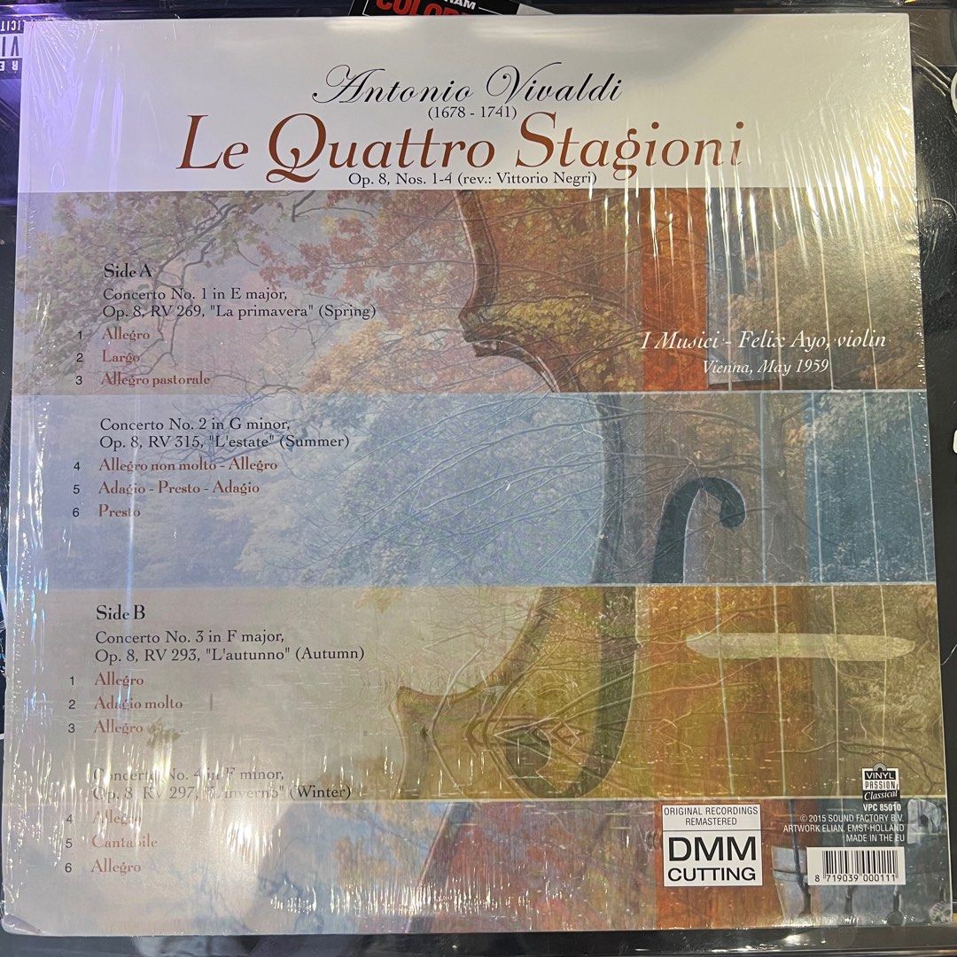 Antonio Vivaldi The Four Seasons Vinyl, Hobbies & Toys, Music & Media ...