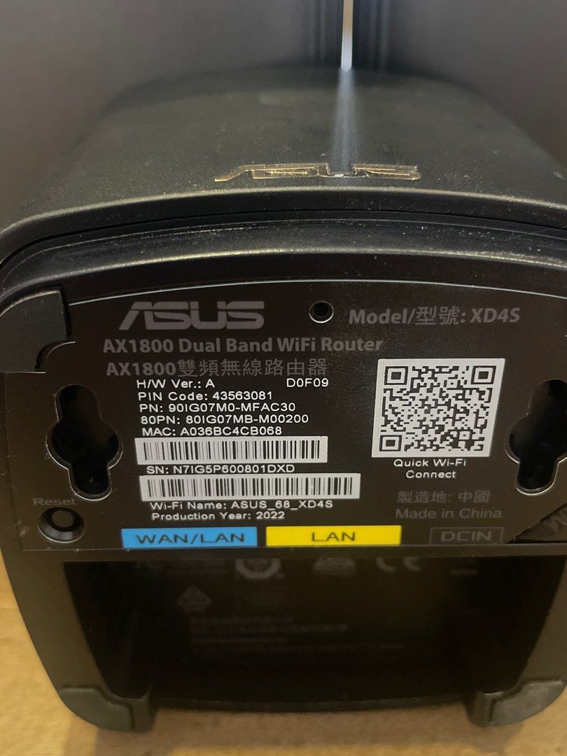ASUS AX1800 Dual Band WiFi Router XD4S, Computers & Tech, Parts ...