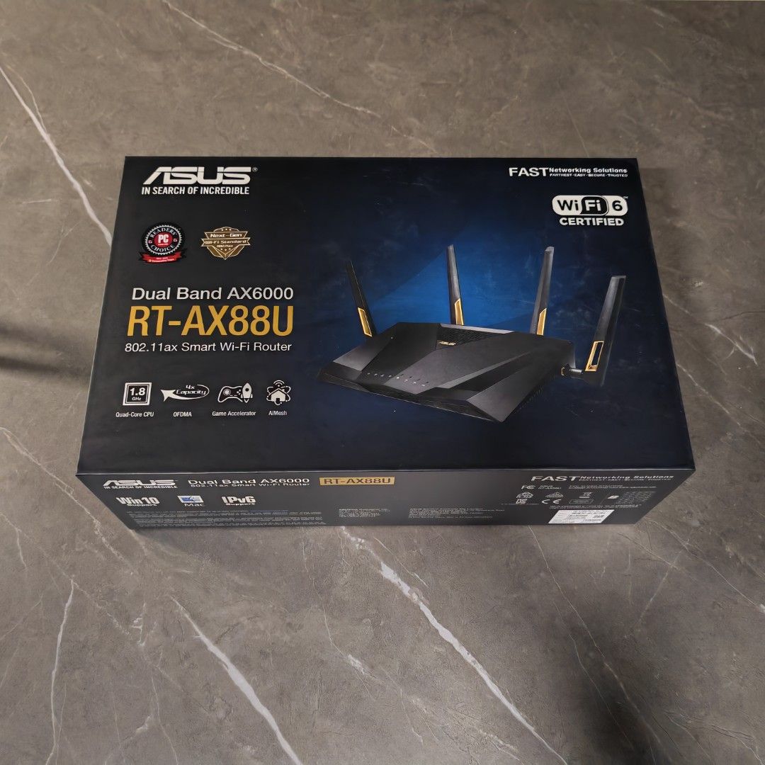ASUS RT-AX88U Dual Band AX6000 WiFi 6 Router, Computers & Tech, Parts ...