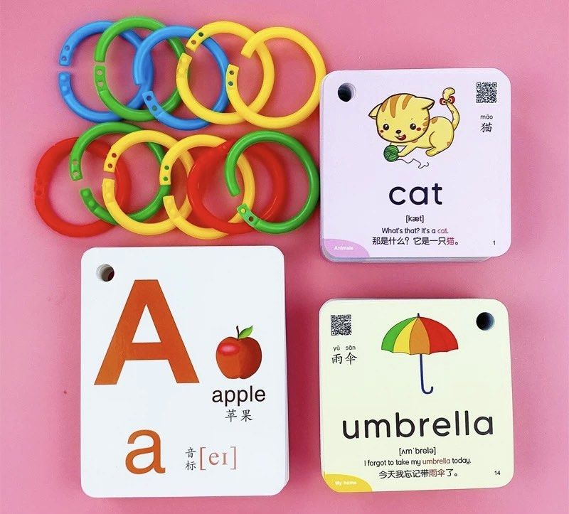 Bilingual Alphabet Flash Cards for Kids, Hobbies & Toys, Books ...