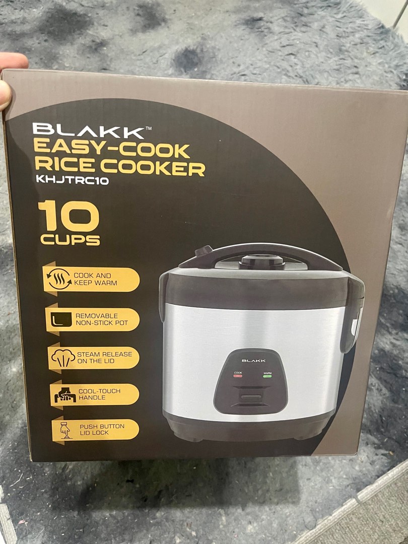 BLAKK Easy RICE COOKER 10 Cups, TV & Home Appliances, Kitchen ...