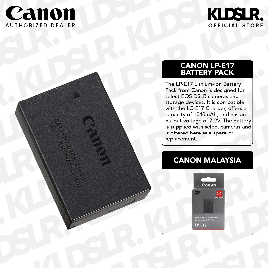 Canon LP-E17 Lithium-Ion Battery Pack for EOS RP / 750D / 760D / 800D ...