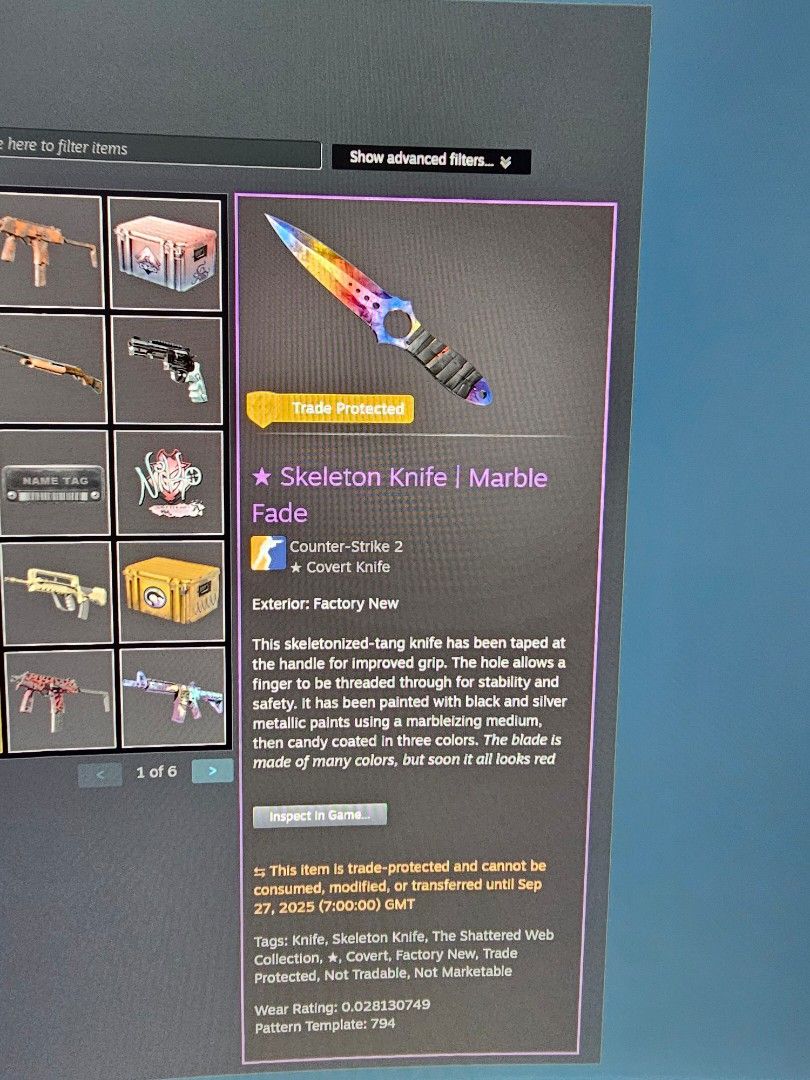 Skeleton Knife | Marble Fade, Video Gaming, Gaming Accessories, In-Game ...