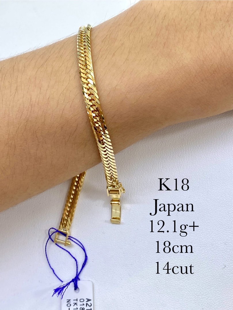 Japan gold k18 bracelet, Women's Fashion, Jewelry & Organizers ...