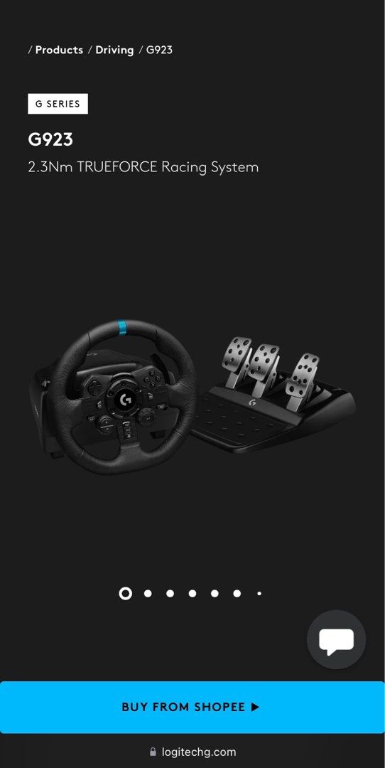 Logitech G923 TRUEFORCE Racing Wheel, Video Gaming, Gaming Accessories ...