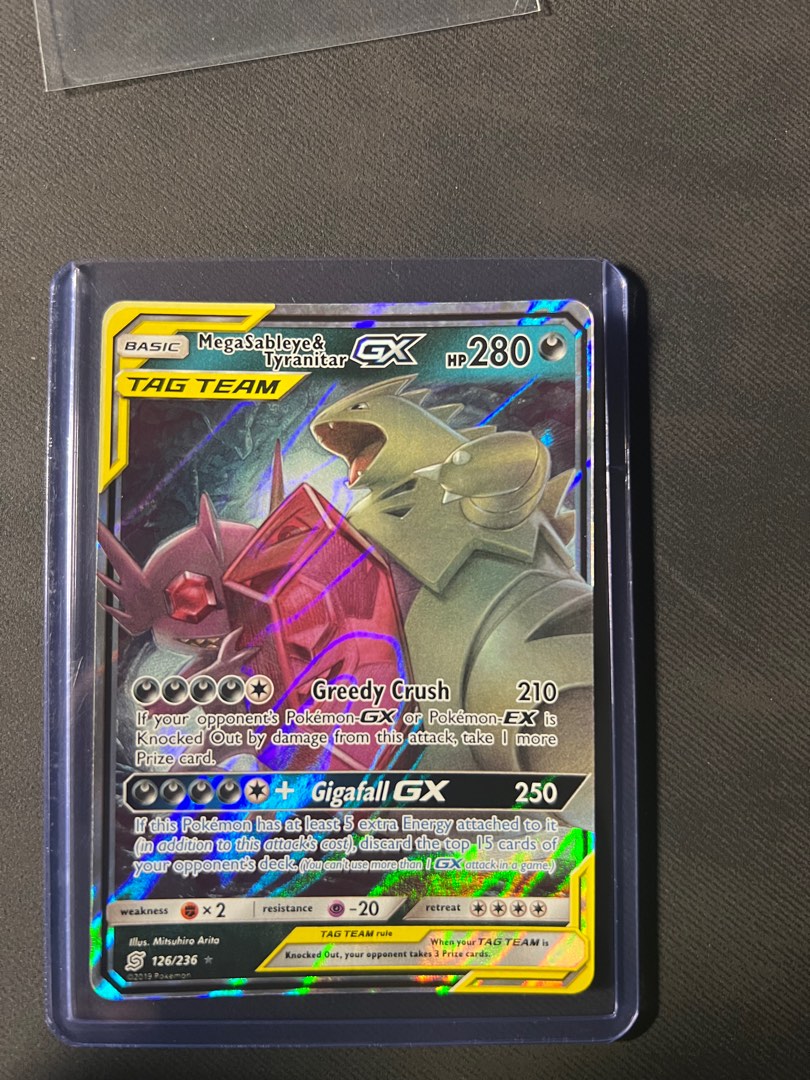Mega Sableye & Tyranitar GX Tag Team Card #126 TTGX, Hobbies & Toys ...