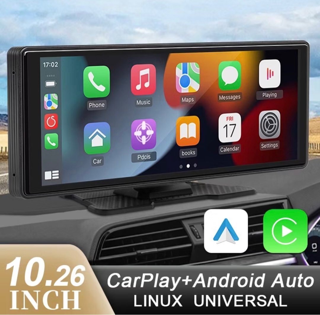 New version! Portable Touchscreen Apple Carplay/Android Auto(Plug ...