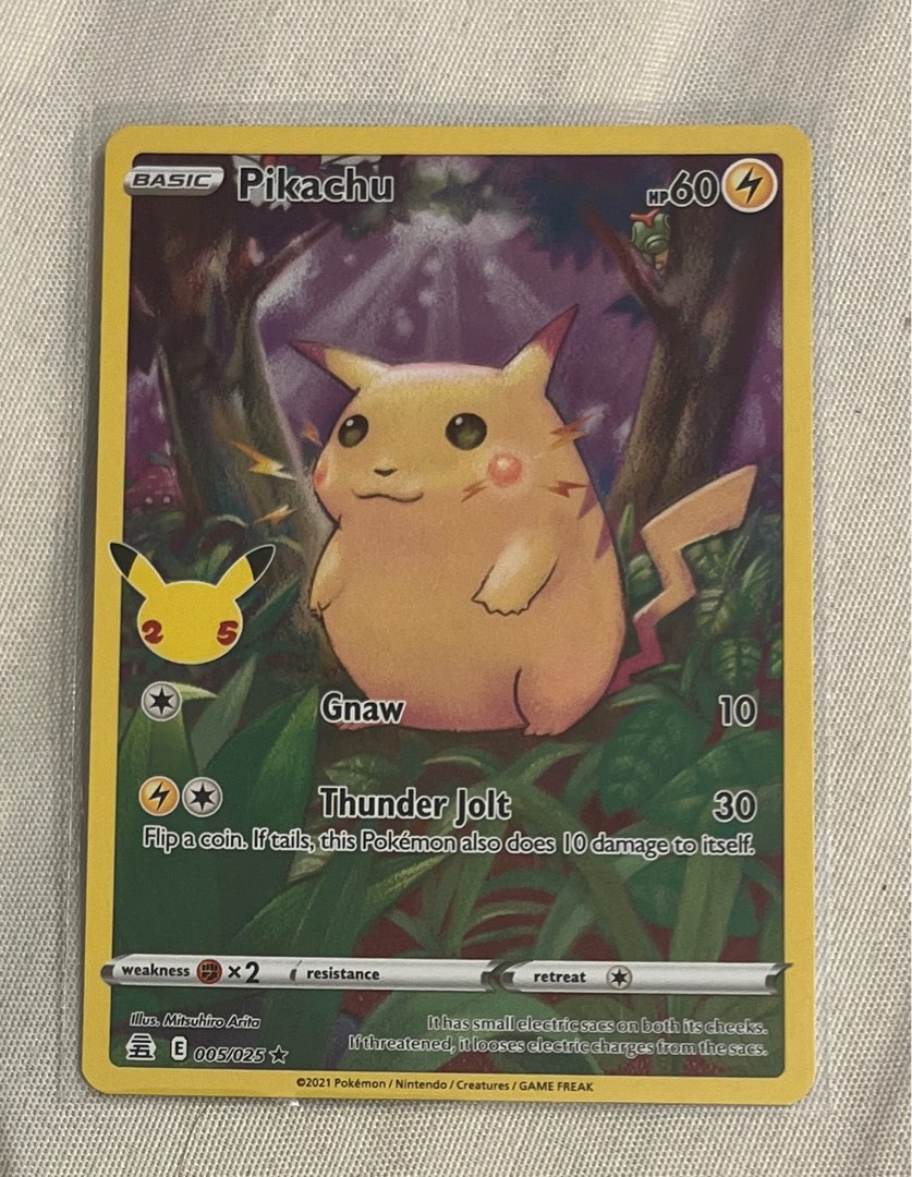 Pikachu 005/025 Celebrations Pokemon Card, Hobbies & Toys, Toys & Games ...