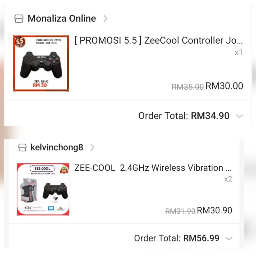 PS2 / PC wireless controller with receiver, Video Gaming, Gaming ...