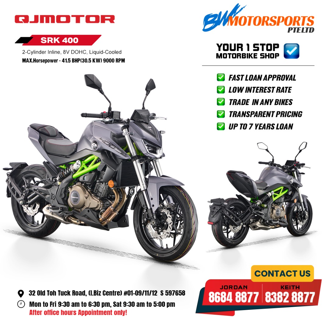 QJMOTOR SRK 400, Motorcycles, Motorcycles for Sale, Class 2A on Carousell