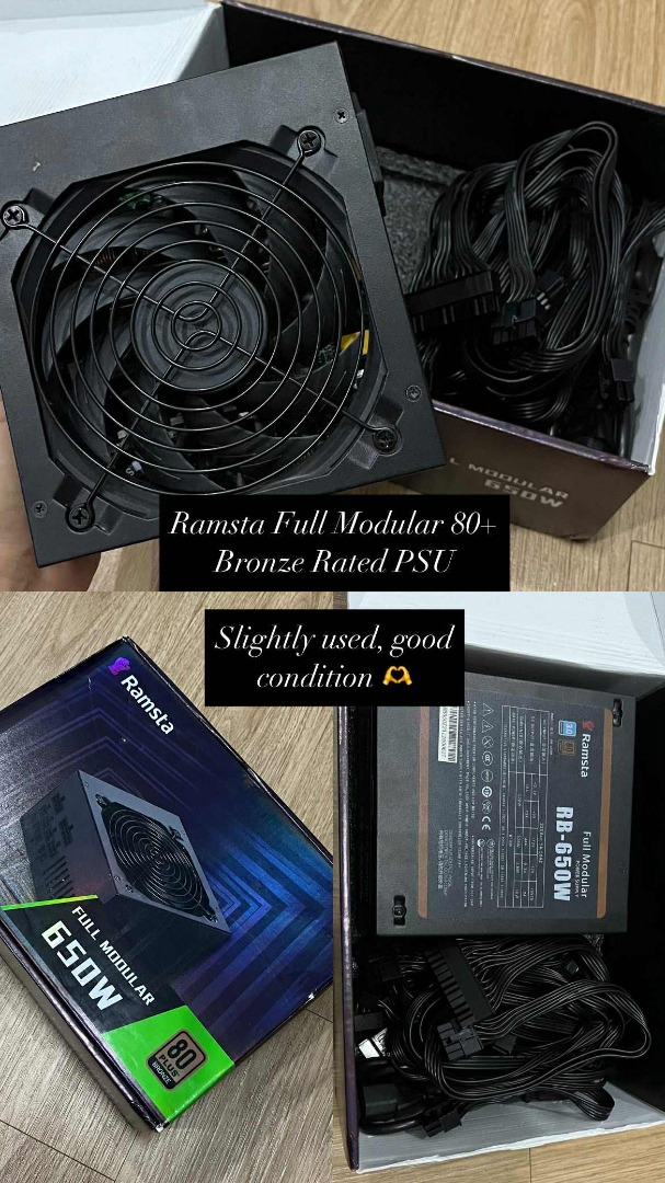 Ramsta Full Modular RB-650W PSU with free Inplay Ice Tower v2.0 ARGB ...