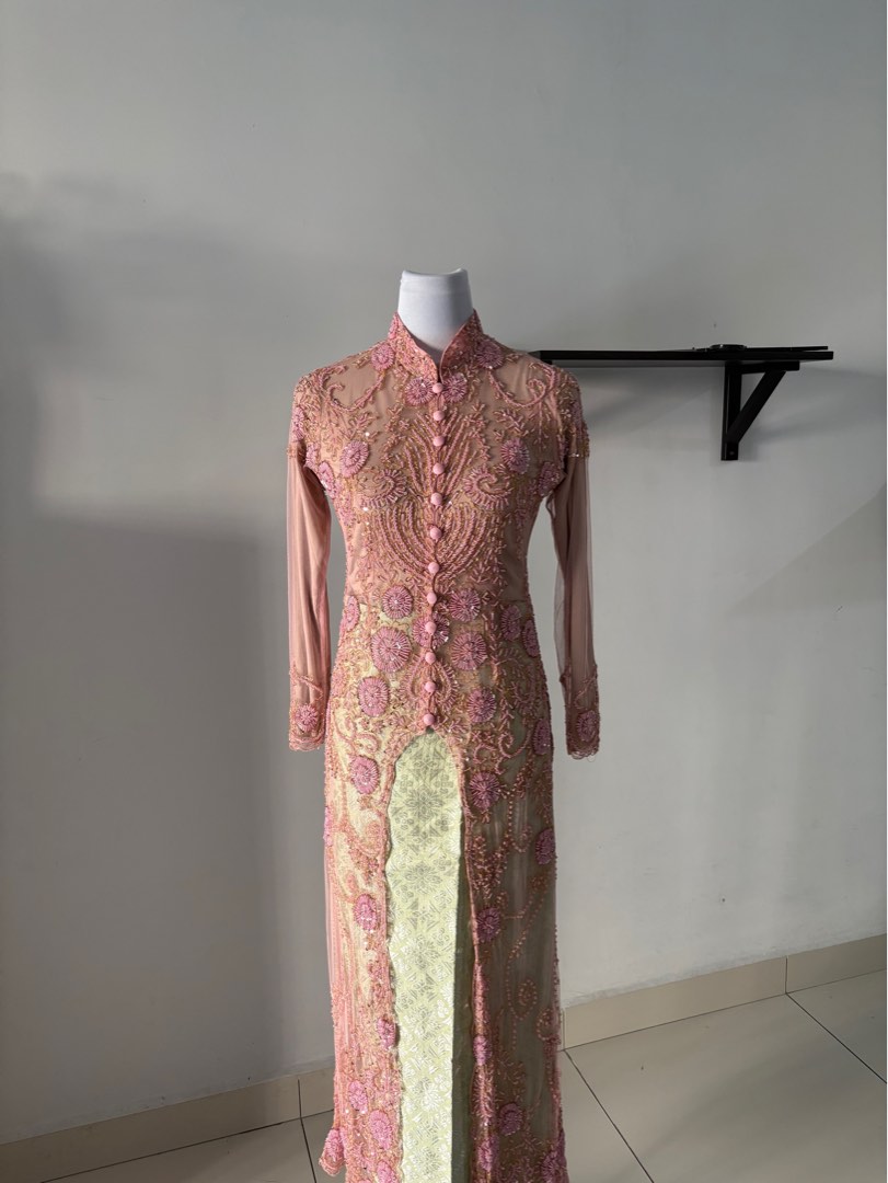 Rent kebaya labuh in strawberry matcha theme, Women's Fashion, Muslimah ...