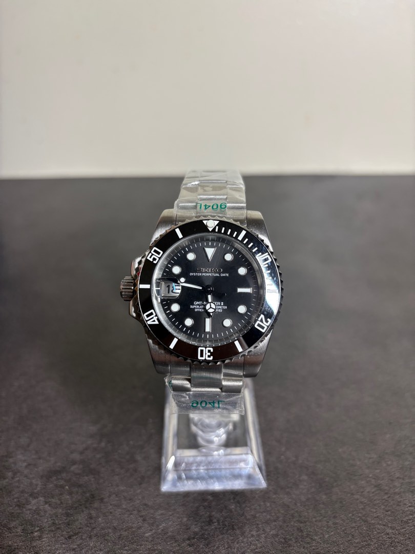 Seikomod Black Submariner Lefty, Men's Fashion, Watches & Accessories ...