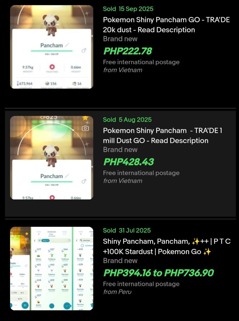 Shiny Hatched Pancham - Pokémon Go - 20k Stardust, Video Gaming, Video ...