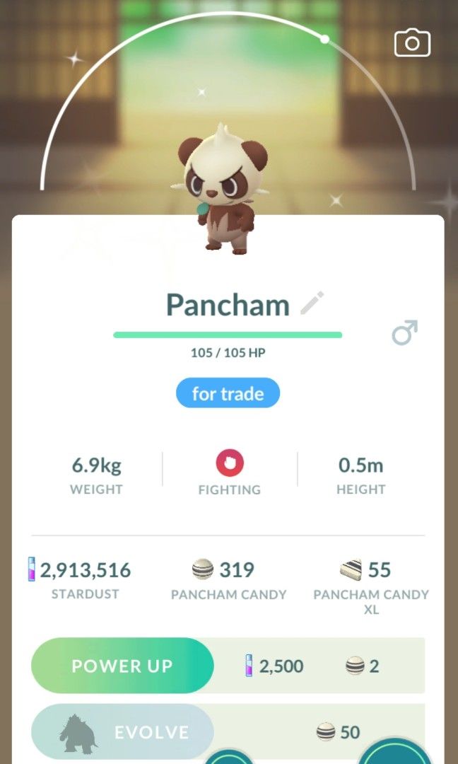 Shiny Hatched Pancham - Pokémon Go - 20k Stardust, Video Gaming, Video ...
