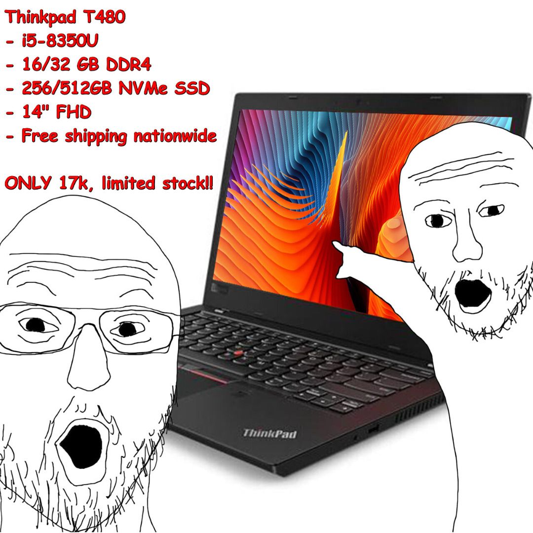 Thinkpad T480 - i5-8350U - 16/32GB RAM - 14" FHD, Computers & Tech ...