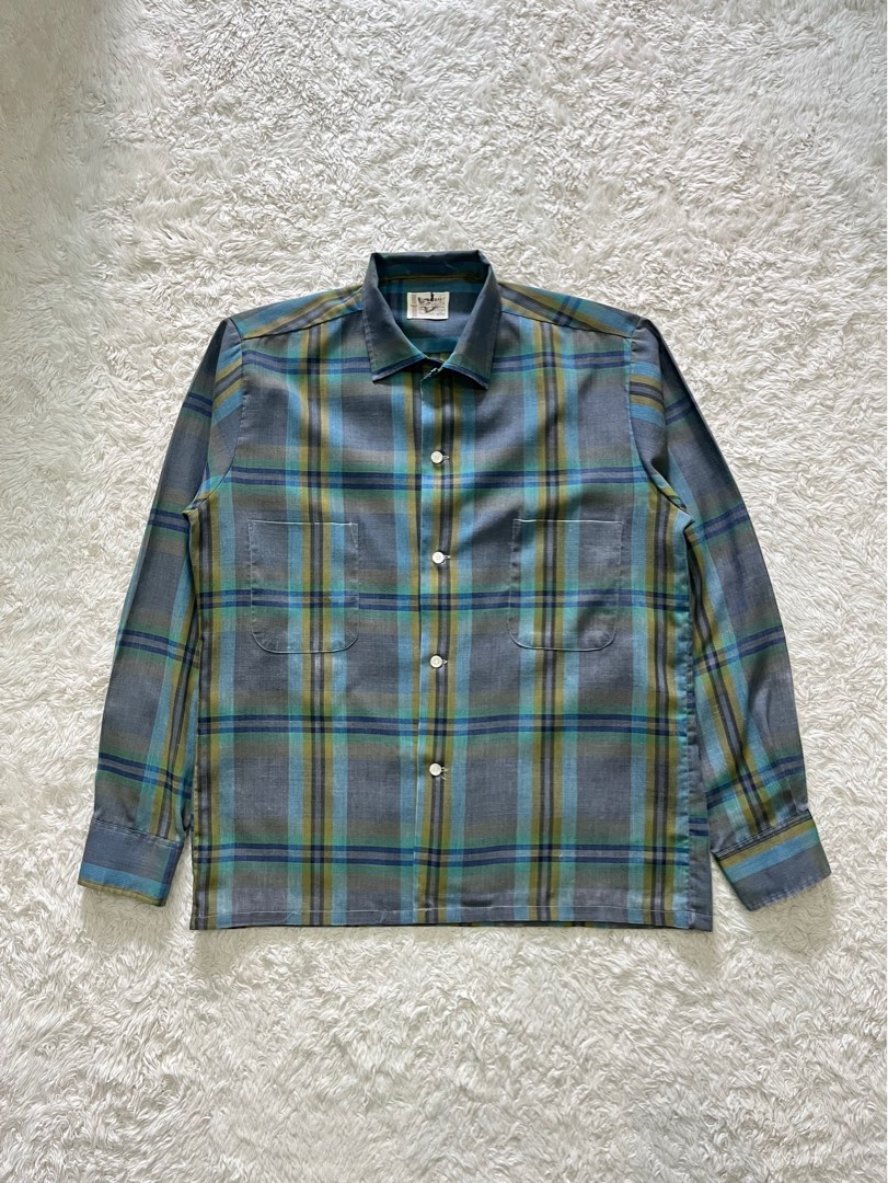 Vintage 60's 70's Towncraft by JC Penney Plaid Design Double Pocket ...
