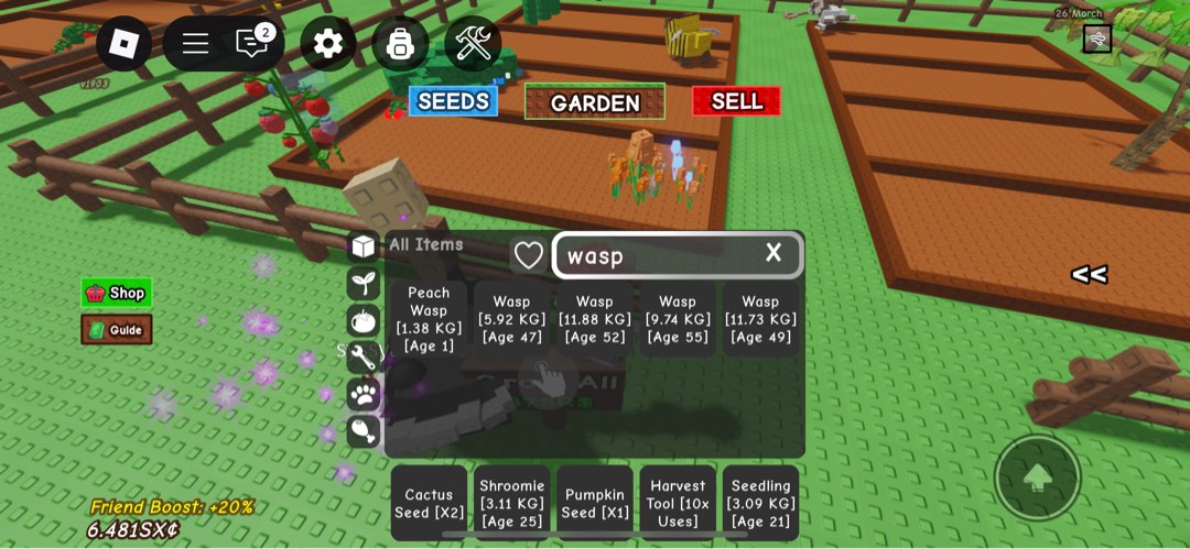 WASP bee RM1 GROW A GARDEN, Video Gaming, Video Games, Others on Carousell