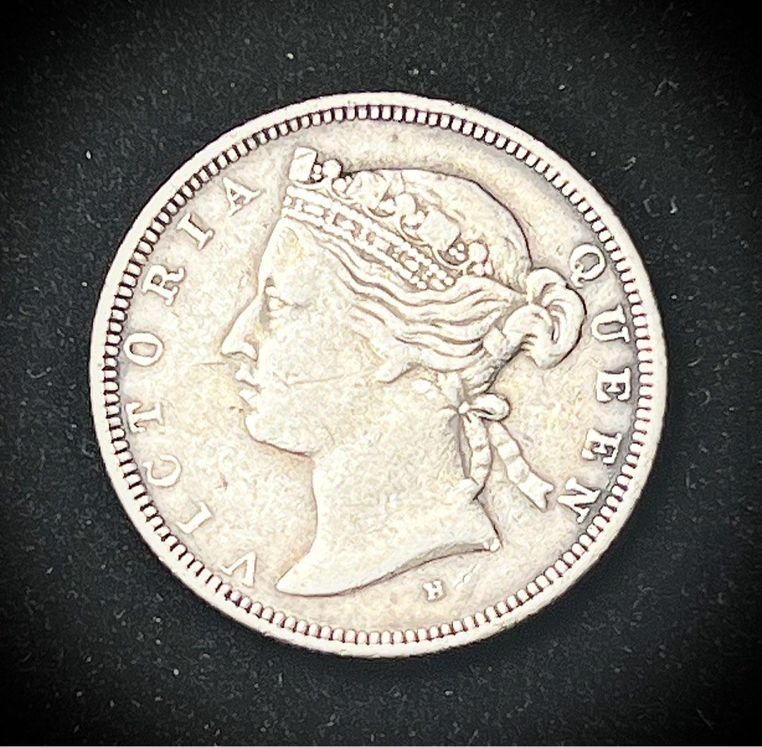 1882-H Olden British Straits Settlements Queen Victoria TWENTY 20-Cents ...