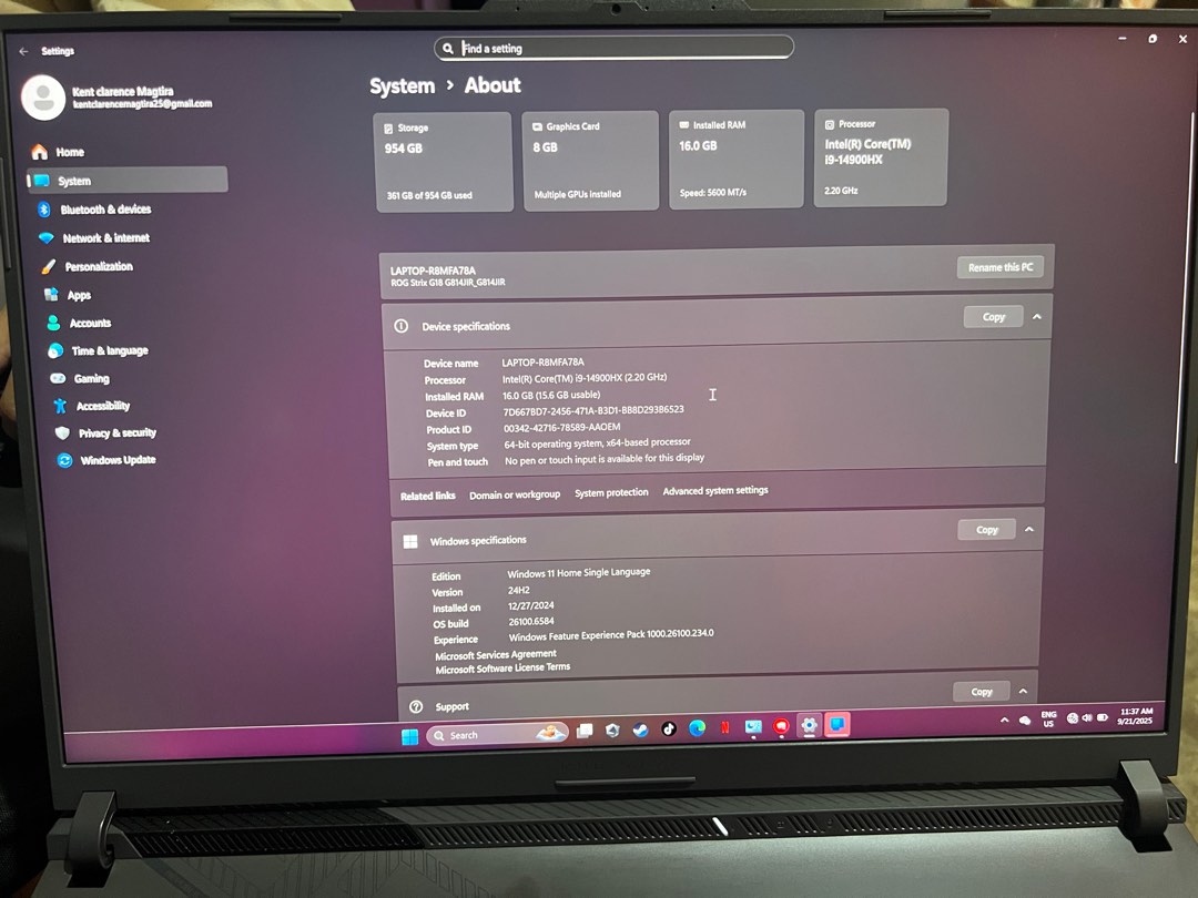 ASUS ROG Strix G18 (2024) G814, Computers & Tech, Laptops & Notebooks ...