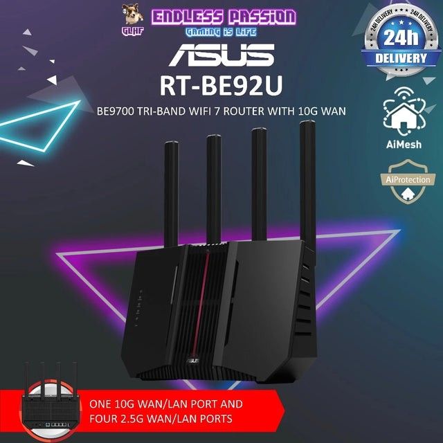 ASUS RT-BE92U Tri-Band WiFi 7 Router with 10G WAN [UNSEAL BOX], Computers & Tech, Parts ...
