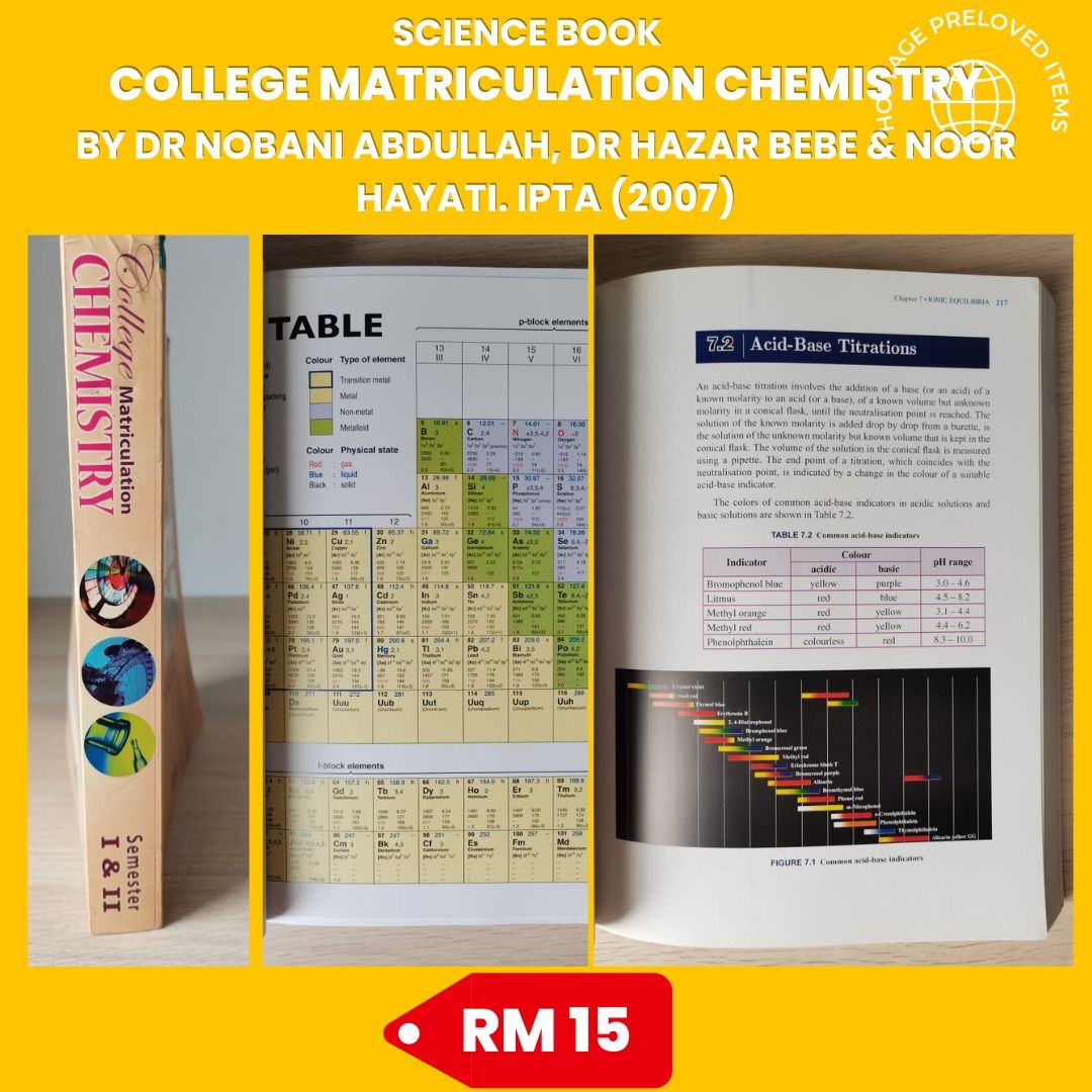 COLLEGE MATRICULATION CHEMISTRY BY DR NOBANI ABDULLAH, DR HAZAR BEBE ...