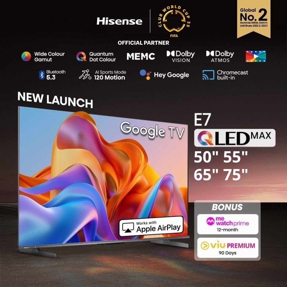 Hisense E7Q 65" QLED MAX 4K AI Smart TV , Youtube Netflix Google Playstore Inbuilt, brand new ...