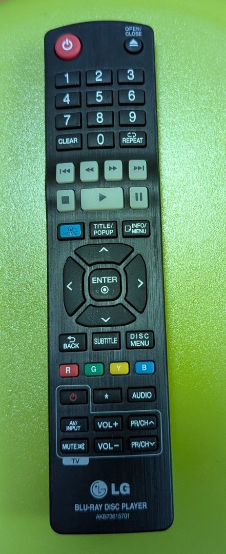 LG Blu-Ray Disc Player Remote Control, 家庭電器, 電視 & 其他娛樂, 藍光及播放器 - Carousell