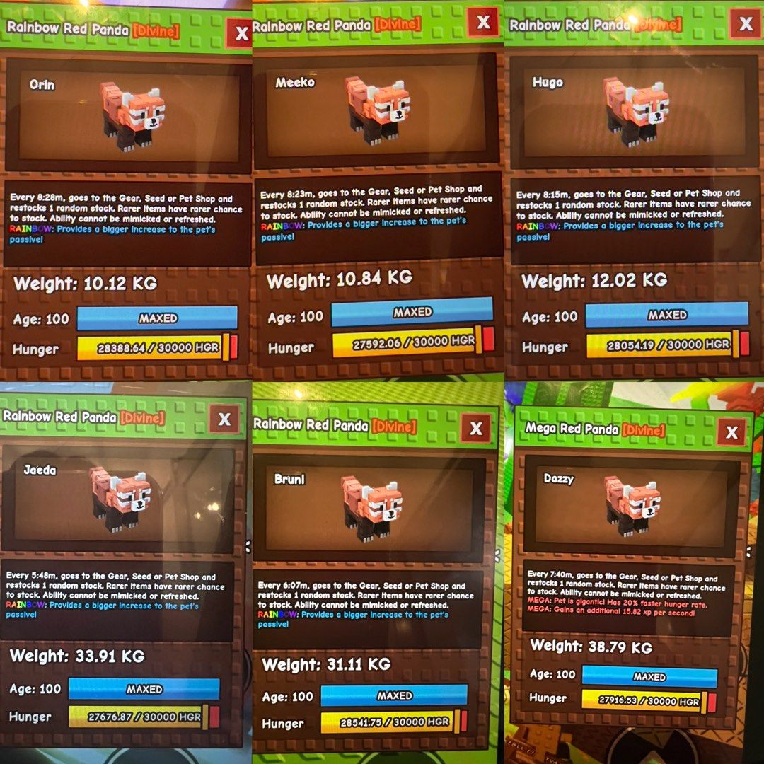 New Pets in Grow a Garden - Red Panda and others, Hobbies & Toys, Toys ...
