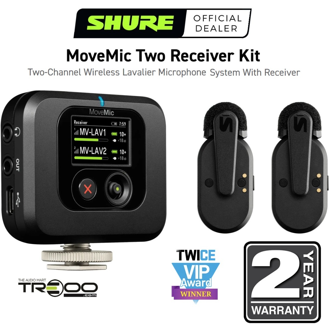 [Official]($20 Cashback!) Shure MoveMic Two Receiver Kit Dual Channel ...