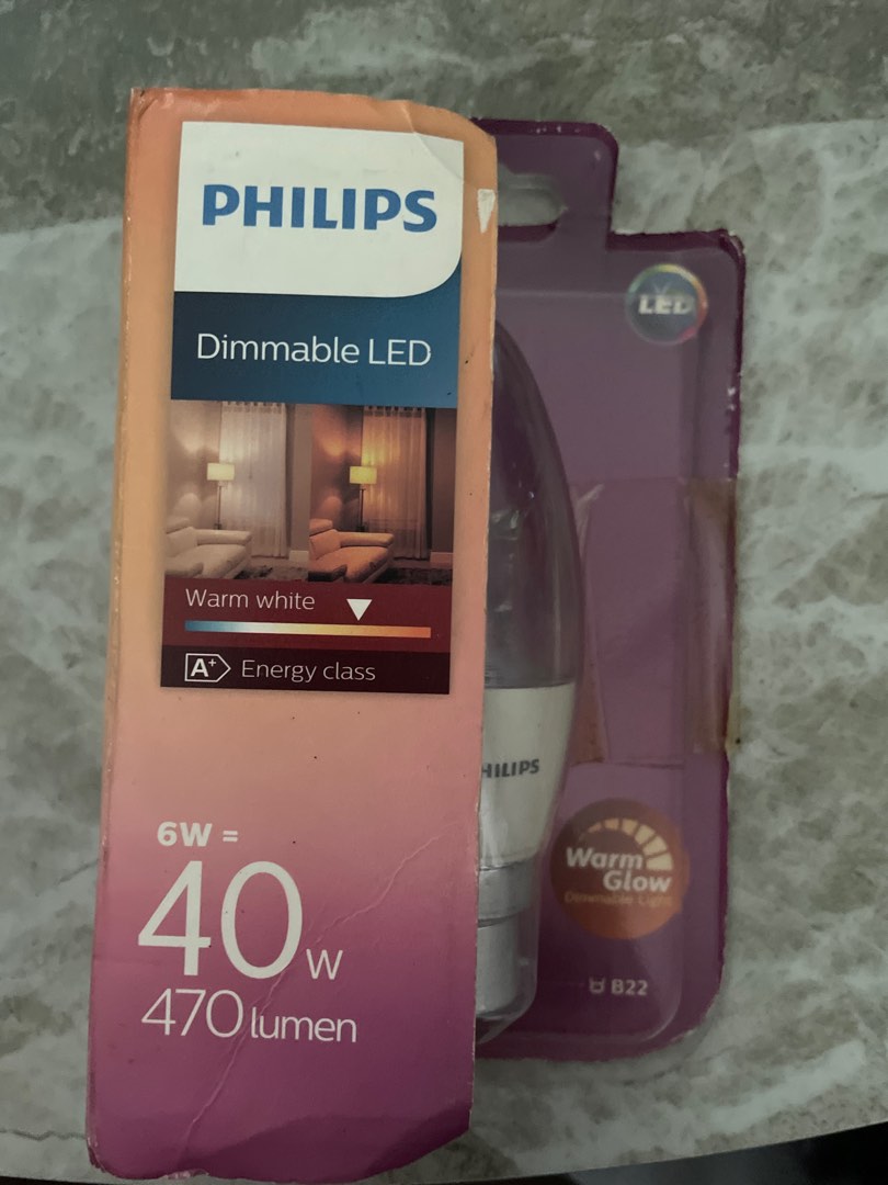 Philips Dimmable LED Warm White Bulb, Furniture & Home Living, Lighting ...