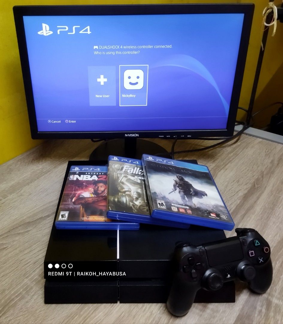 Playstation 4 W/ NVision 20 Inch Monitor, Video Gaming, Video Game ...