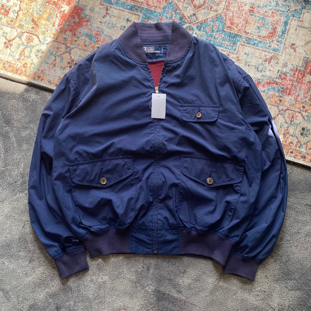 POLO RAPLH LAUREN BOMBER JAKET, Fesyen Pria, Pakaian , Atasan di Carousell