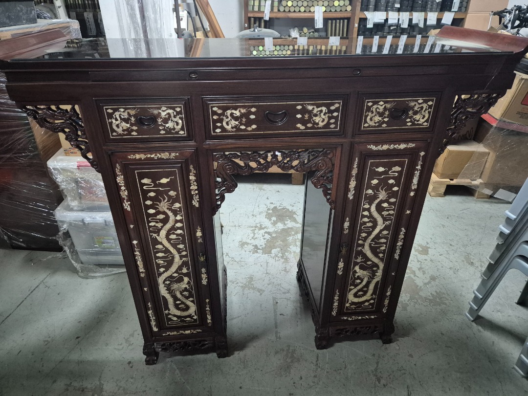 set of 1 altar table and 3 side prayer cabinets, Furniture & Home ...