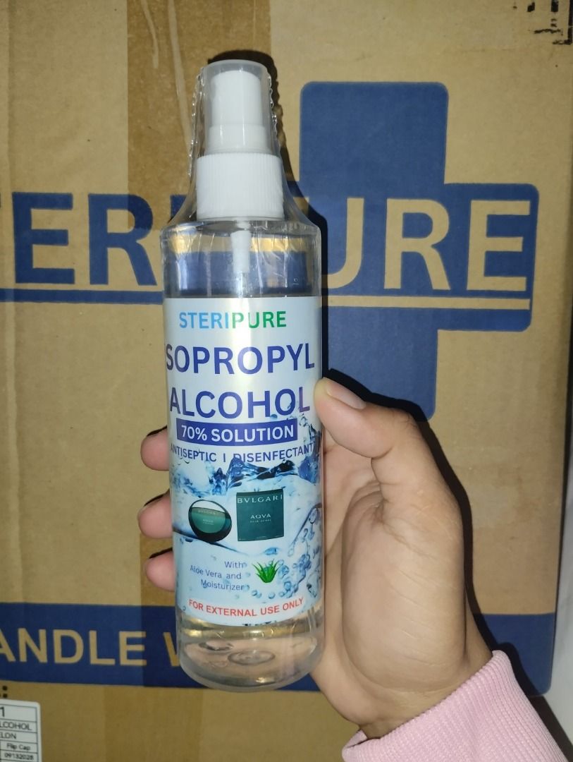 STERIPURE ISOPROPYL ALCOHOL 250 ML SPRAY BULGARI SCENT, Health ...