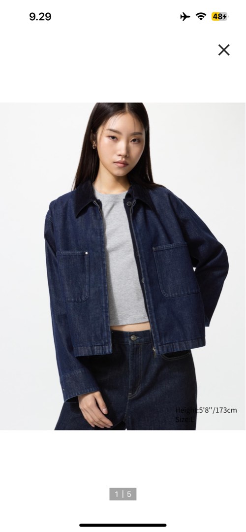 Uniqlo Zip Up Short Jacket, Fesyen Wanita, Pakaian Wanita, Baju Luaran ...
