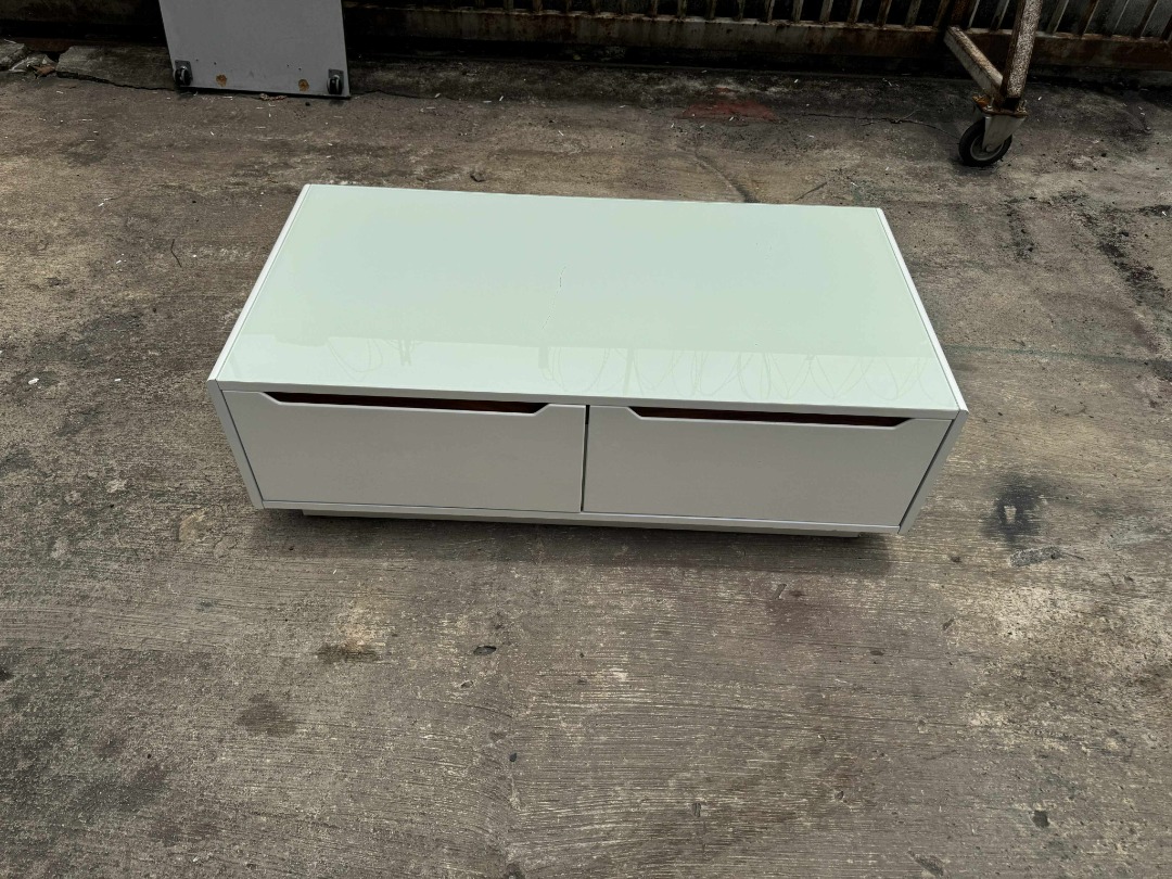 4x2ft Glass Coffee Table Meja Kopi Drawer, Furniture & Home Living ...
